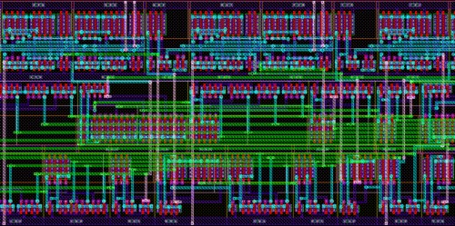 Figure 5: Layout segment of 16-bit CLA adder.